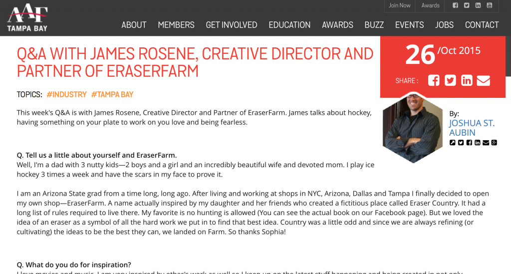 Check Out our Creative Director, James Rosene, in the American ...